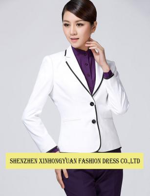 China Breathable White Jacket Purple Shirt Trousers Flight Attendant Outfits for sale