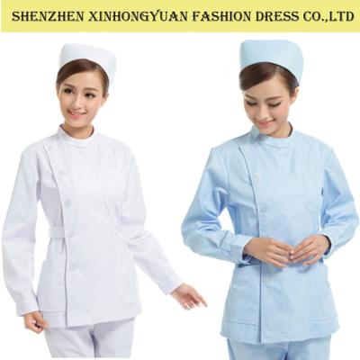China Plain Medical Doctor Uniform / Nurse Uniform Dress With Embroidery Logo for sale