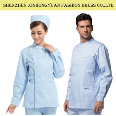 China Plain Medical Doctor Uniform / Nurse Uniform Dress With Embroidery Logo for sale