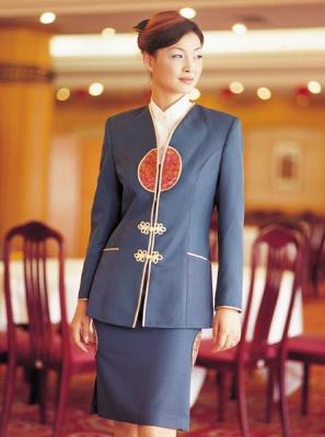 China Yellow Women ' s And Men ' s Hotel Staff Uniforms , OEM Cotton Uniform With Various Colors for sale