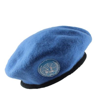 China Wool French Military Beret With Inner Fastner Belt Ventilate Holes for sale