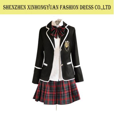 China School Uniform,School Uniform Sweater and School Plaid Pleates Skirt Uniform for sale
