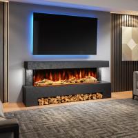 China Innovative 3 Sides Real Flame Fireplace - Aquarium Style for sale