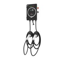China 14kW Wall Mounted Dual EV Charger with 7kW+7kW Output, 5m Type 2 Cable and RFID Authentication for sale