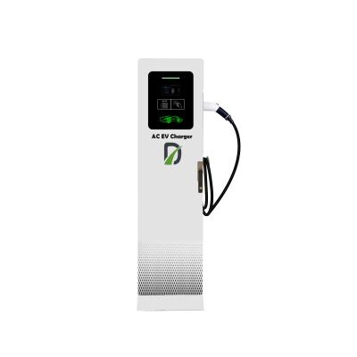 China 22kW 32A Single Gun AC EV Wall Charger with 4.3-Inch Display and IP54 Rating for Commercial Parking for sale