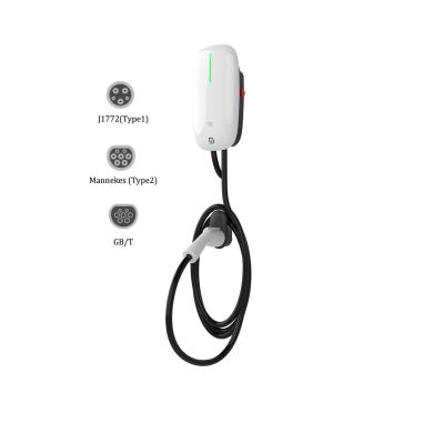 China 7kW Smart Home EV Charger with Type 1/Type 2 Compatibility, 5M Cable and IP65 Rating for Residential and Commercial Use for sale