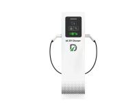 China 44kW Dual Gun AC Electric Vehicle Charging Station Type 2 32A IP54 Waterproof Floor Stand Commercial Charger for sale