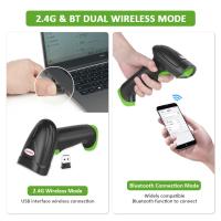 China 2D CMOS Handheld Barcode Scanner Wireless 2.4G Bluetooth Interface With Receiver for sale