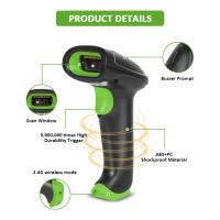 China 2D CMOS Handheld Barcode Scanner Wireless 2.4G Bluetooth Interface With Receiver for sale