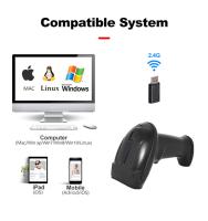 China USB Wireless Bluetooth Handhold Barcode Scanner 1D 2D Automatic Barcode Reader for sale