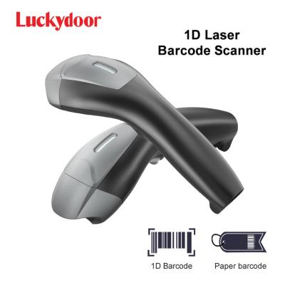 China Wired 1D Auto Barcode Reader Laser Bar Code Scanner With Stand for sale