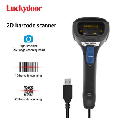 China Handheld 2D Barcode Scanner Wired Gun USB 1D QR Code Reader With Stand for sale