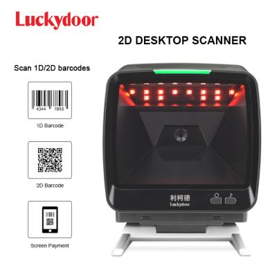 China Desktop Hands Free 1D 2D QR Code Wide Scanning Window Platform Barcode Scanner for sale