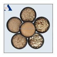 China 1-3mm 2-4mm Phlogopite Mica Flakes 20mesh Golden Flakes 40mesh Calcined Mica Flakes for sale