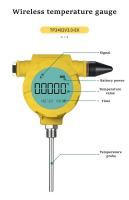 China Smart Wireless Temperature Transmitter Lcd Screen Wide Measuring Range -200~600℃ Customizable Threads Temperature Monitoring Gauge for sale