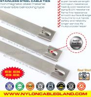 China 316, 304 Stainless Steel Cable Tie Wrap, 490 lbs Metal Zip Tie Strap Versatile Ball-Lock Cable Zip Tie 100~1000mm x 7.9mm for Vehicles for sale