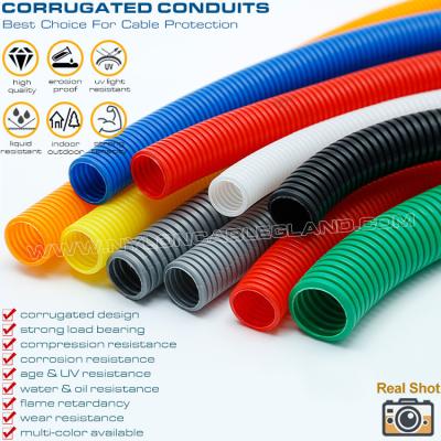 China Polyamide PA6 Colored Electrical Conduit, AD15.8 Nylon Corrugated Tube 12mm Polymer Flexible Pipe for Wire Harness for sale
