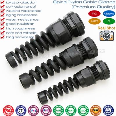 China Spiral PG Watertight Cable Glands and Metric Hermetic Cable Glands with Strain Relief (Standard Type & Divided Type) for sale