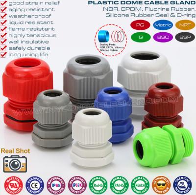 China Waterproof Cable Glands, Metric Male Thread, Nylon Polyamide, M12~M63, IP68/IP69K, Different Colors for sale