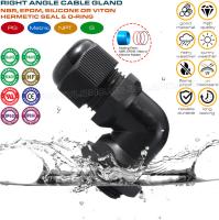 China IP68 Right Angle (Elbow) Plastic Cable Glands PG9~PG29 / M16~M32 / NPT 3/8