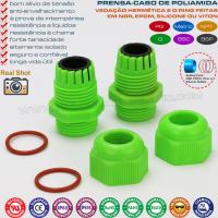 China Electrical Cable Gland Green (RAL 6038), M20x1.5 (Ø 6-12mm), Nylon 6 (PA6), IP68 / IP69K for sale