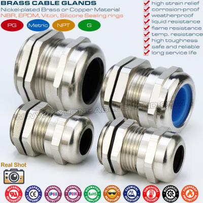 China IP68 Watertight Metallic Dome Head Cable Glands Waterproof Connectors with PG & Metric Male Threads for sale