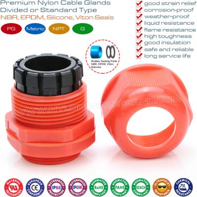 China IP68 Waterproof Polymer Plastic Cable Glands PG7-PG48 (Split Type) with PG Screw Thread Male for sale