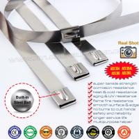 China 7.9mm Width Self-locking Metal Cable Ties, 100-1000mm Length Stainless Steel Ball-lock Cable Ties Type 304, 316, 316L for Harsh Conditions for sale