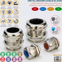 China Waterproof Metallic Cable Glands, Brass Nickel-Plated, Metric Thread, M6x1.0~M150x2, IP68/IP69K, BCG Series for sale