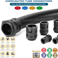 China M12-M63 Metric Conduit Connectors, Straight Flexible Conduit Fittings Plastic Conduit Glands for Corrugated Hoses AD10~AD54.5 for sale