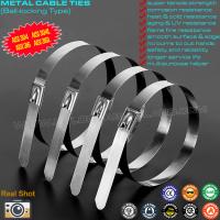 China SS316L, SS316, SS304 Uncoated Stainless Steel Ball-locking Cable Ties Self-locking Metal Zip Ties 100-1000mm for Harsh Environment for sale