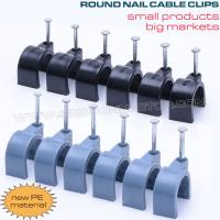 China Ø2.5mm~25mm Cable Clips Plastic with Single Nail, Ø30mm~50mm Round Cable Clips with Double Nails for Cable Management for sale