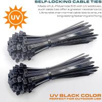 China UV Resistant Black Polyamide 6.6 Cable Tie Plastic Zip Tie Strap 200mm x 4.8 (22kgs, 50lbs) for high UV Environments for sale