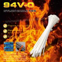China 94V-0 Nylon 6.6 Cable Tie 150x3.6mm, Ø3~35mm Adjustable Flame Retardant Polyamide Zip Tie for Flame Resistant Applications for sale