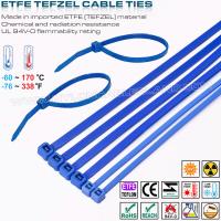 China Blue Teflon Cable Tie 200 x 4.8mm, 94V-0 ETFE Cable Tie 50 Lbs Chemical Resistant Tefzel Cable Tie for Extreme Environments for sale