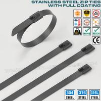 China Zip Ties Metal Cable Ties Stainless Steel with Full Epoxy or Nylon 11 Coating, Version 304, 316 or 316L, Width 7.9mm x Length 300-1000mm, For Industrial Site for sale