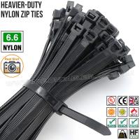 China Plastic Tie Wrap 7.6x300mm Heavy-Duty Cable Tie, Ø8-80mm Adjustable Nylon (PA) 6.6 Zip Tie c/w 130lbs or 157lbs Strength for Construction for sale