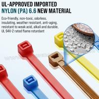 China Colored Cable Tie 200mm x 4.8, 3~50mm Adjustable Nylon 66 Multicolor Zip Tie (222N / 50LBS) for Cable Visual Management for sale