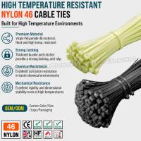 China High Heat Resistant Nylon 46 (Polyamide 46, PA46) Cable Tie, 300mm x 7.6, 130LBS / 560N, For High Temperature Environments for sale