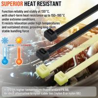 China High Heat Resistant Nylon 46 (Polyamide 46, PA46) Cable Tie, 300mm x 7.6, 130LBS / 560N, For High Temperature Environments for sale