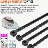 China Black Nylon 612 (Polyamide 612, PA612) Cable Tie, Heavy Duty, UV & Weather Resistance, 350mm x 7.6, For Outdoor Solar Facilities for sale
