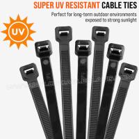 China Black Nylon 612 (Polyamide 612, PA612) Cable Tie, Heavy Duty, UV & Weather Resistance, 350mm x 7.6, For Outdoor Solar Facilities for sale