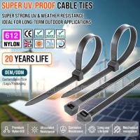 China Black Nylon 612 (Polyamide 612, PA612) Cable Tie, Heavy Duty, UV & Weather Resistance, 350mm x 7.6, For Outdoor Solar Facilities for sale