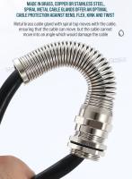 China Spiral Metal Cable Gland Nickel-Plated Brass with Strain Relief, PG13.5 (Ø 6-12 mm), DIN 40430/EN 62444, for Cable Bend Protection for sale