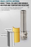 China Spiral Metal Cable Gland Nickel-Plated Brass with Strain Relief, PG13.5 (Ø 6-12 mm), DIN 40430/EN 62444, for Cable Bend Protection for sale