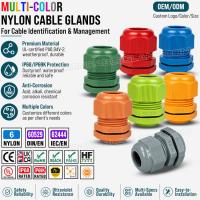 China Colored Cable Glands, Nylon 6 (Polyamide 6, PA6), PG13.5 (6-12mm & 5-9mm), IP68/IP69K, for Visual Identification & Cable organization for sale