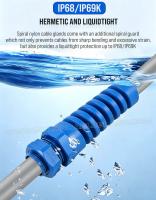 China Colored Strain Relief Cable Gland Nylon 6 (Polyamide 6/PA6), PG13.5 (Ø 6-12mm & 5-9mm), IP68 & IP69K, for Cable Identification & Organization for sale