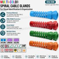 China Colored Strain Relief Cable Gland Nylon 6 (Polyamide 6/PA6), PG13.5 (Ø 6-12mm & 5-9mm), IP68 & IP69K, for Cable Identification & Organization for sale