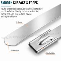 China Uncoated Cable Tie Stainless Steel Type 316L, 316 or 304, 12mm Width x 350mm-1100mm Length, 675 lbs (306 kgs/3000N), for Industrial Manufacturing & Machinery for sale
