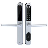 China Fingerprint Aluminum Frame Bluetooth APP Door Lock With Code Card for sale
